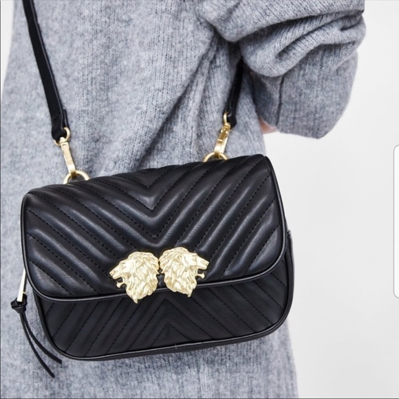 Zara | Bags | Belt Lionhead Lion Detail Black Cross Body Bag | Poshmark